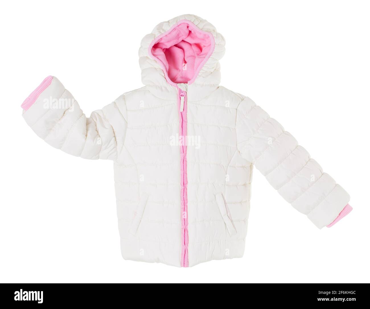 White winter jacket. Isolated on a white background Stock Photo - Alamy