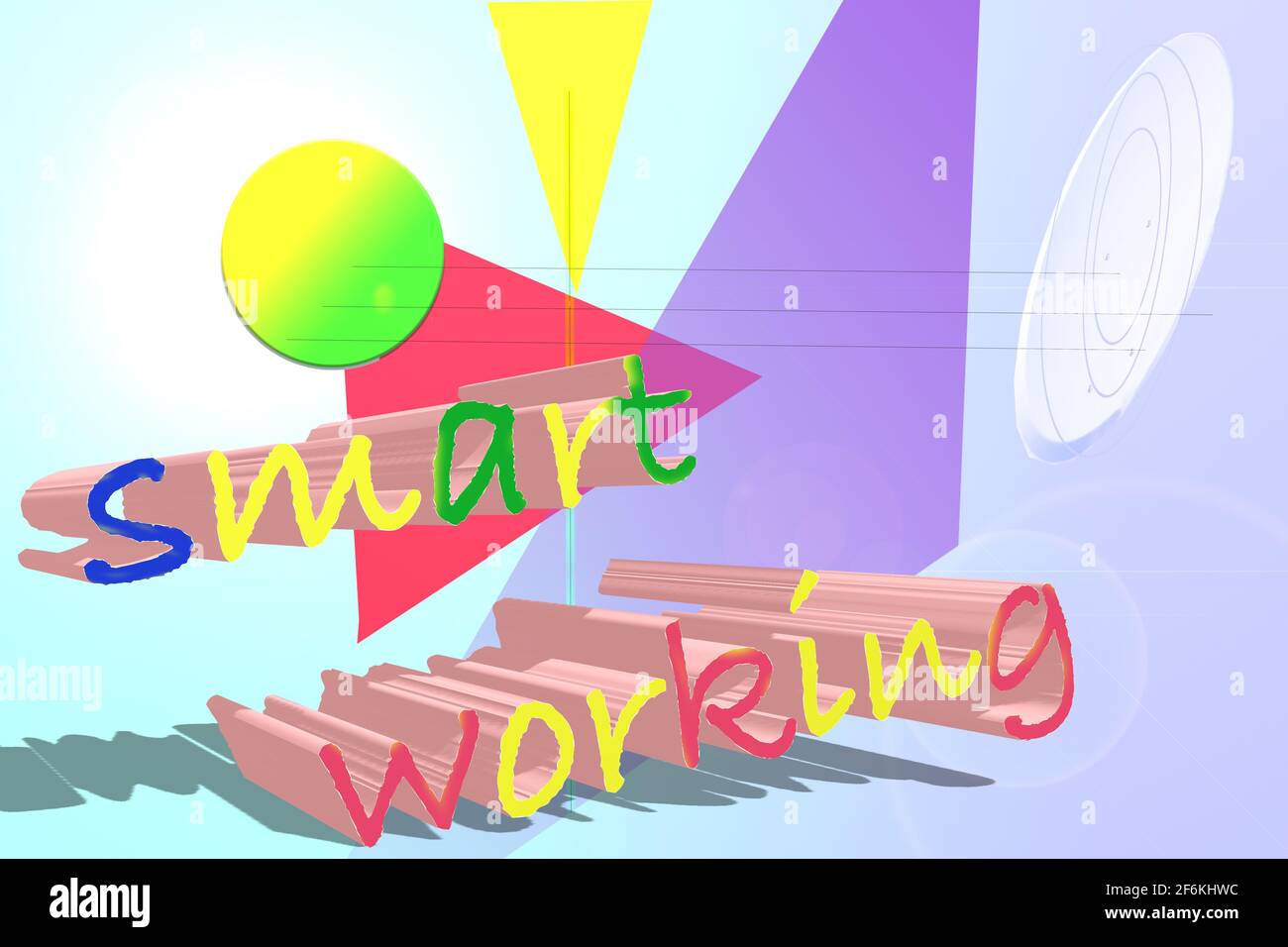 concept of smart working with geometric shapes and colors Stock Photo ...