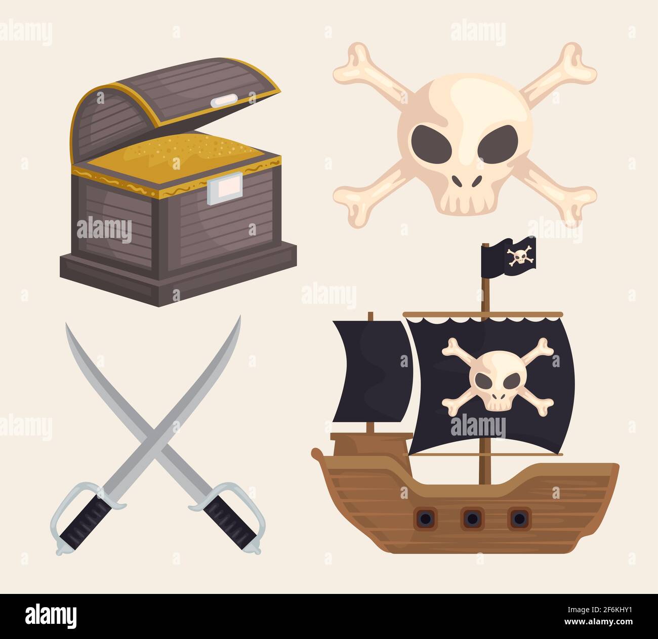 treasure pirates items Stock Vector Image & Art - Alamy