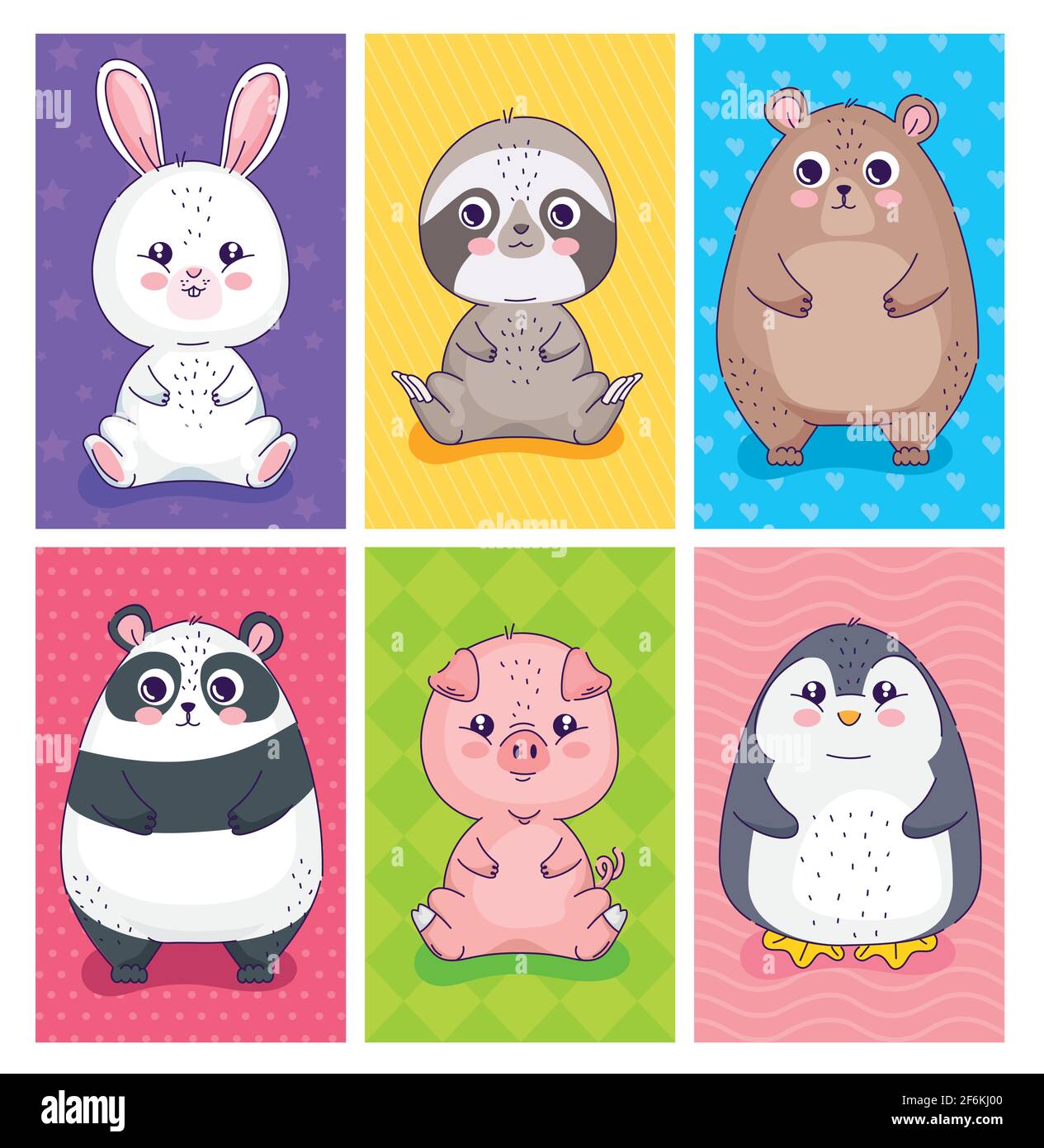 six animals characters Stock Vector Image & Art - Alamy