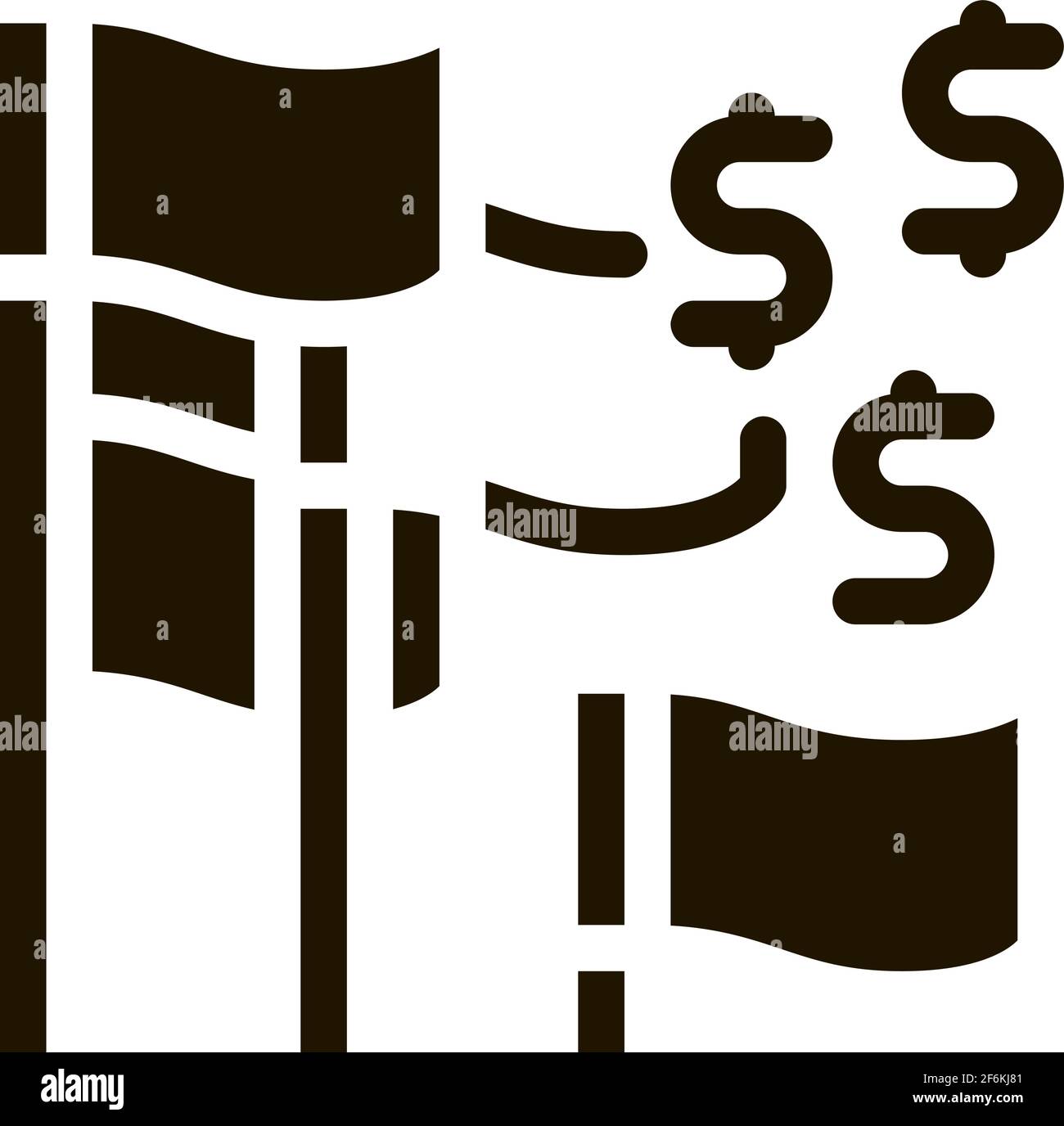 countries flags financial partnership icon Vector Glyph Illustration ...