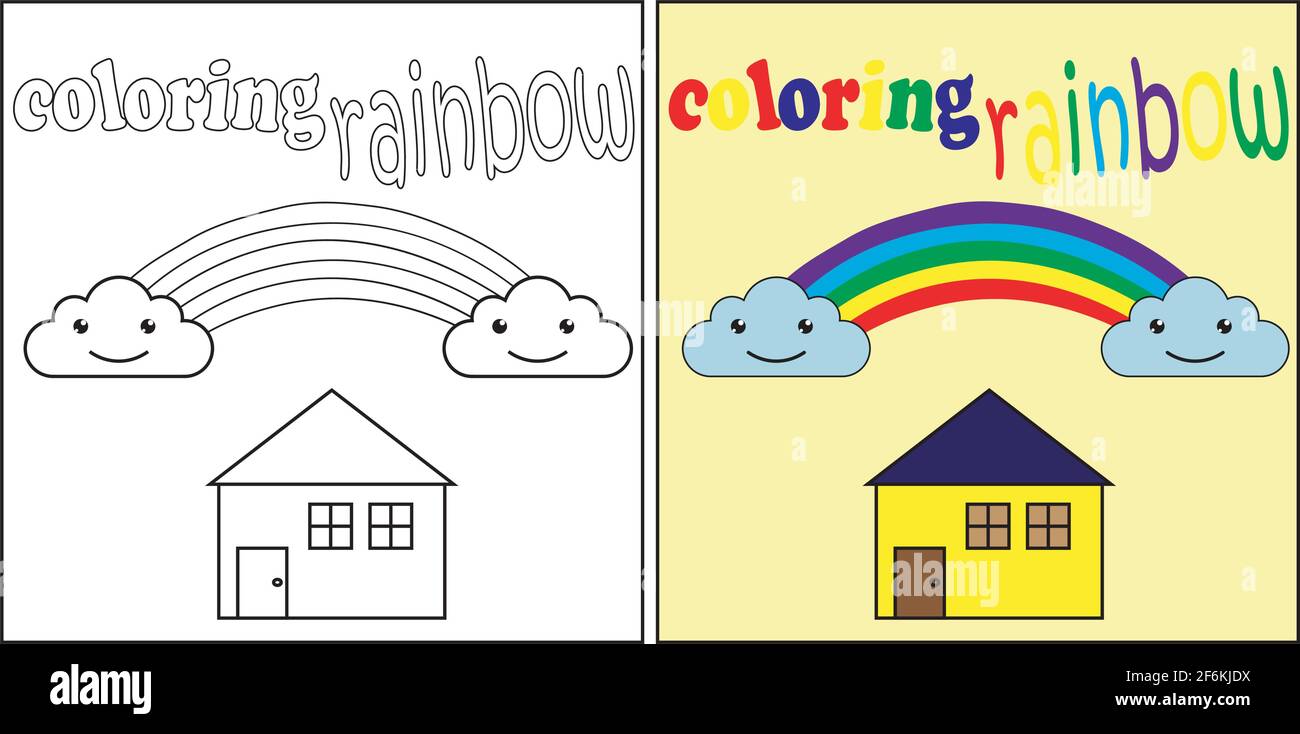 coloring rainbow vector Stock Vector Image & Art - Alamy