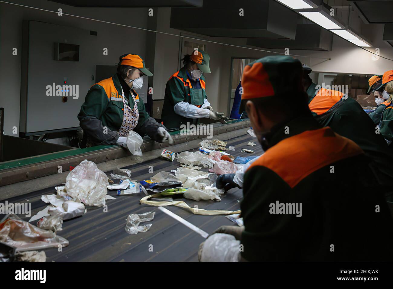 Conveyor for sorting garbage hi-res stock photography and images - Alamy