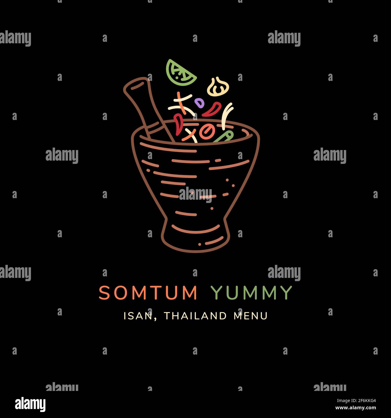 Som tum thailand Stock Vector Images - Alamy