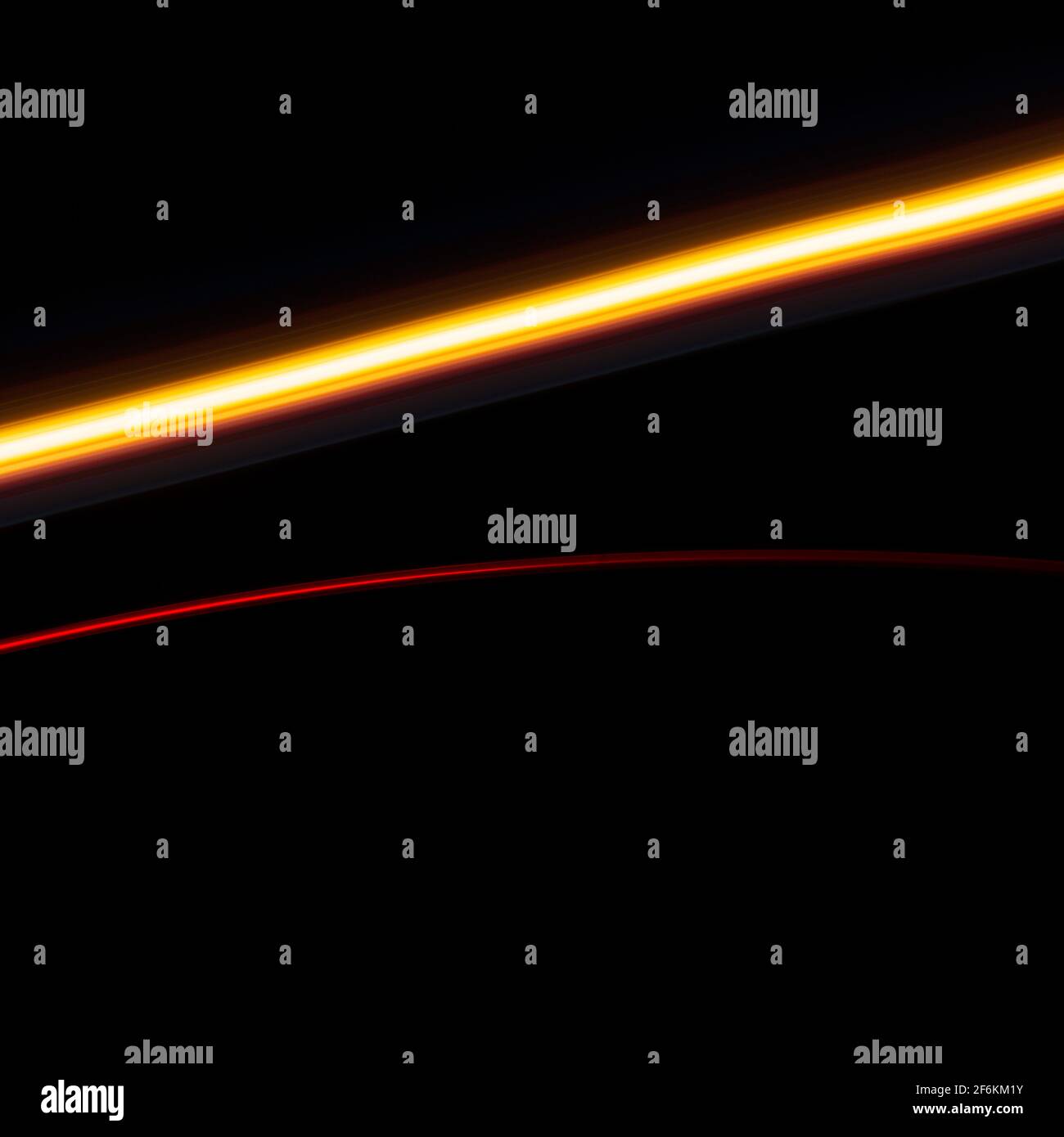 straight yellow and red light lines on a black background Stock Photo ...