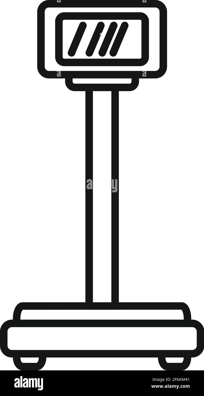 White line bathroom scales icon Stock Vector Images - Alamy