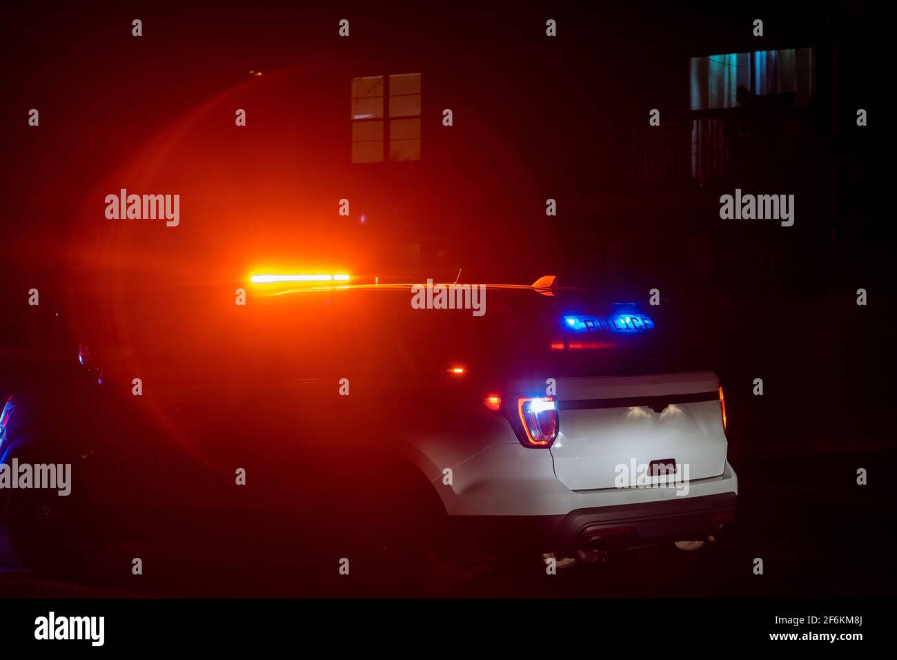 Night police lights siren on red light, emergency lights Stock Photo ...