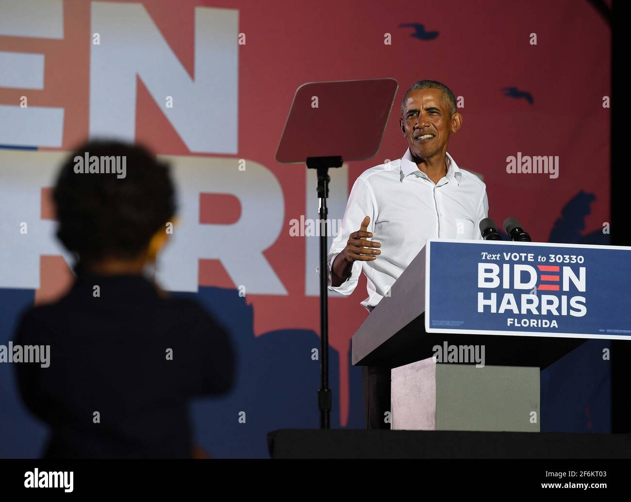 MiamiFlorida - 20201102- Former US President Barack Obama speaks in ...