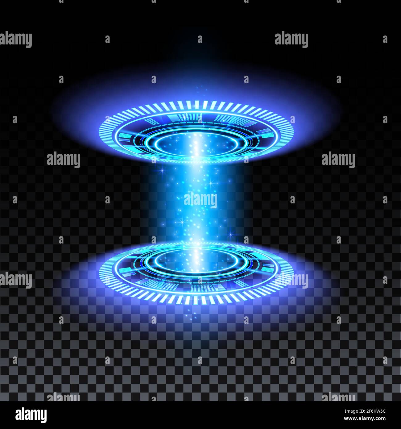 Blue hologram portal. Magic fantasy portal. Magic circle teleport ...