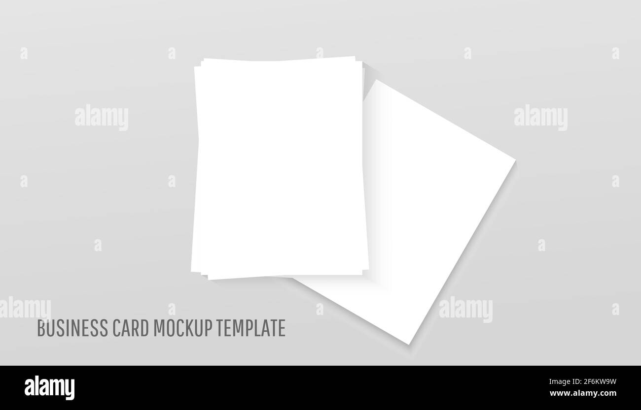 Realistic cards paper mockup for design template with shadows on a gray ...