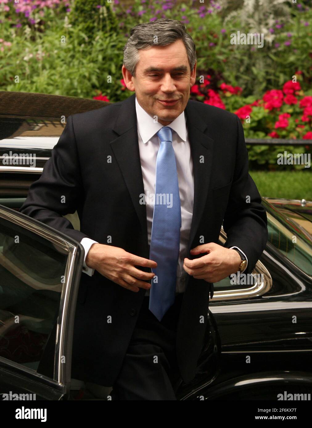 Gordon Brown arrives in Downing street on his first day as Britians new ...