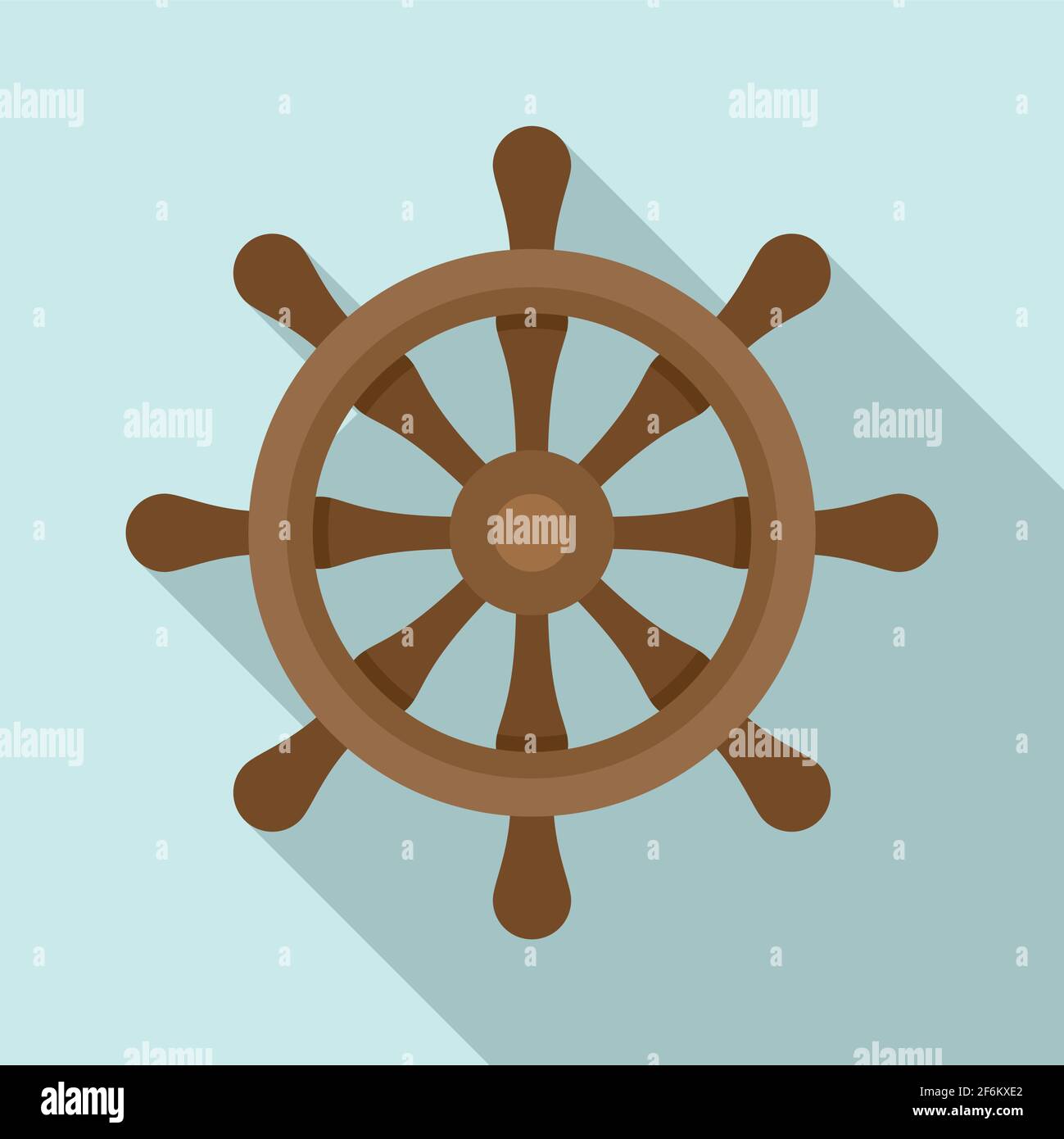 Nautical ship wheel icon, flat style Stock Vector Image & Art - Alamy