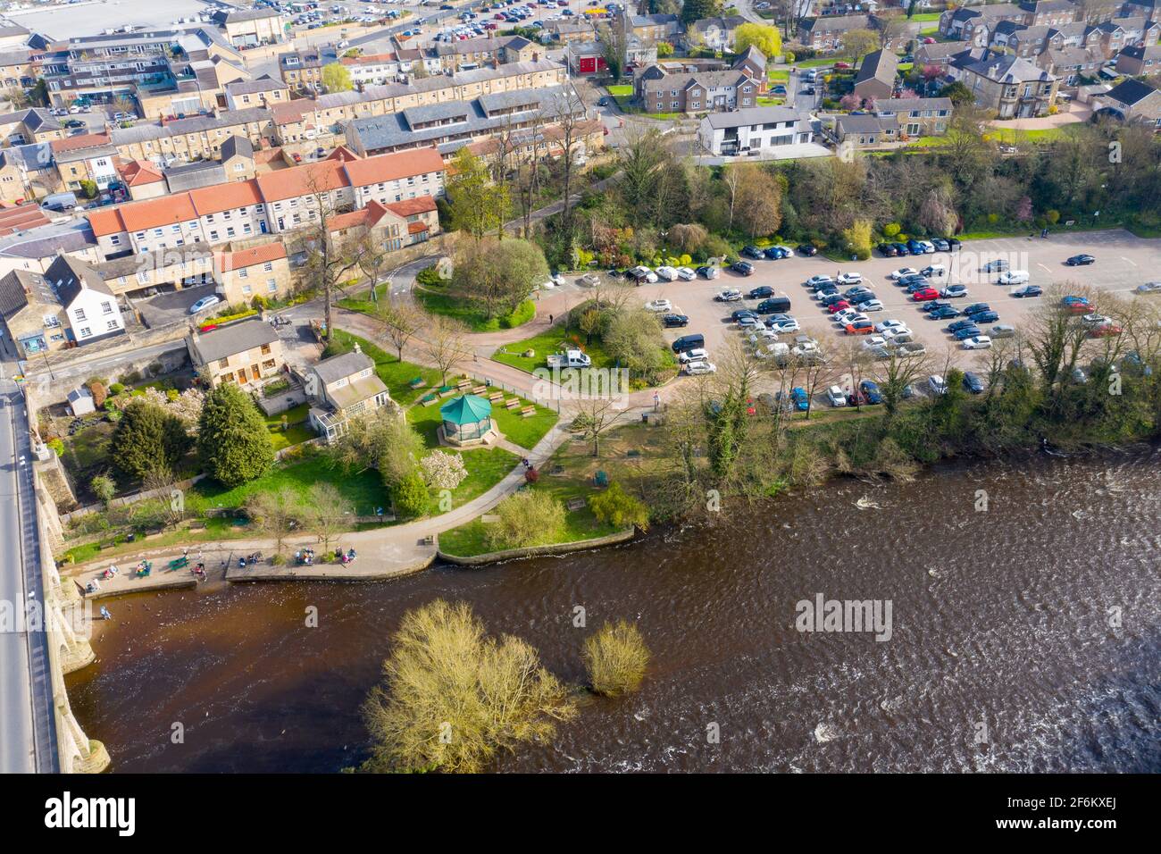 Aerial photo of the beautiful village of Wetherby, Leeds, West ...