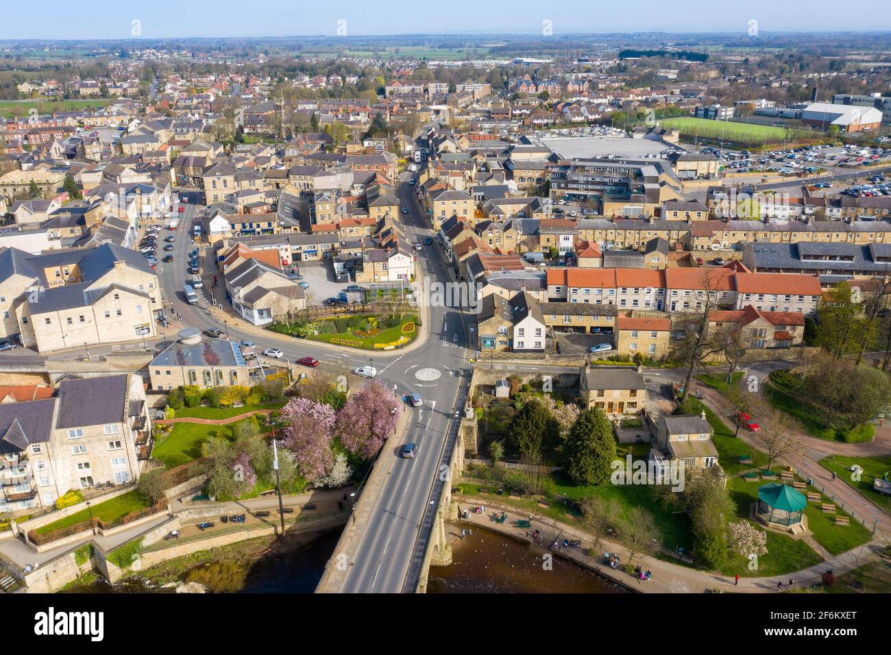 Aerial photo of the beautiful village of Wetherby, Leeds, West ...