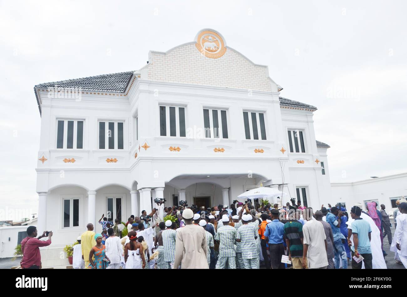 People gather at Ooni of Ife's palace during the Olojo Festival, Ile ...