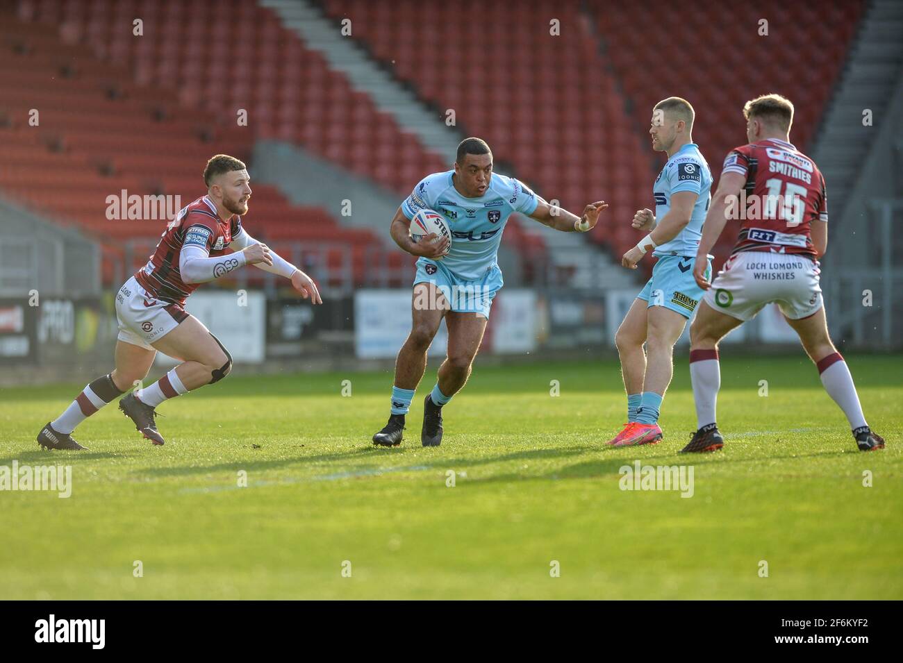 St. Helens, England - 1st April 2021 - Wakefield Trinity's Reece Lyne ...