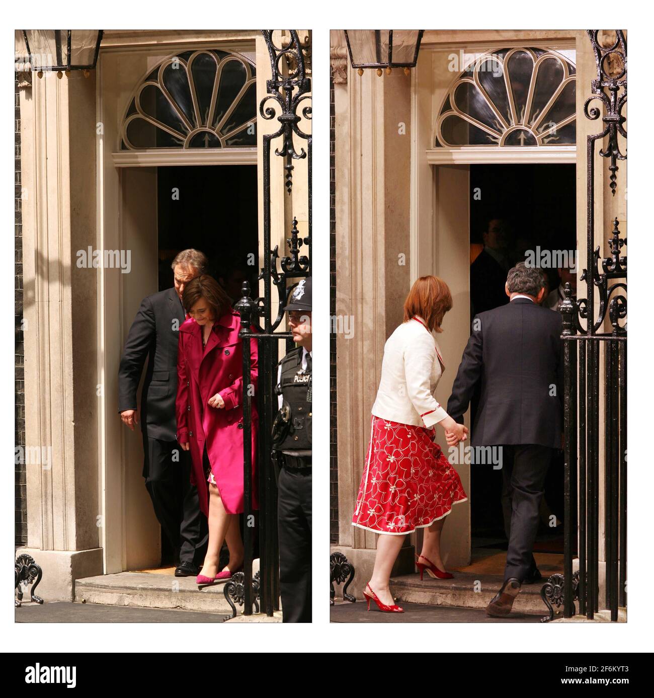 The Blair Family on their last day leaving Downing street and the ...