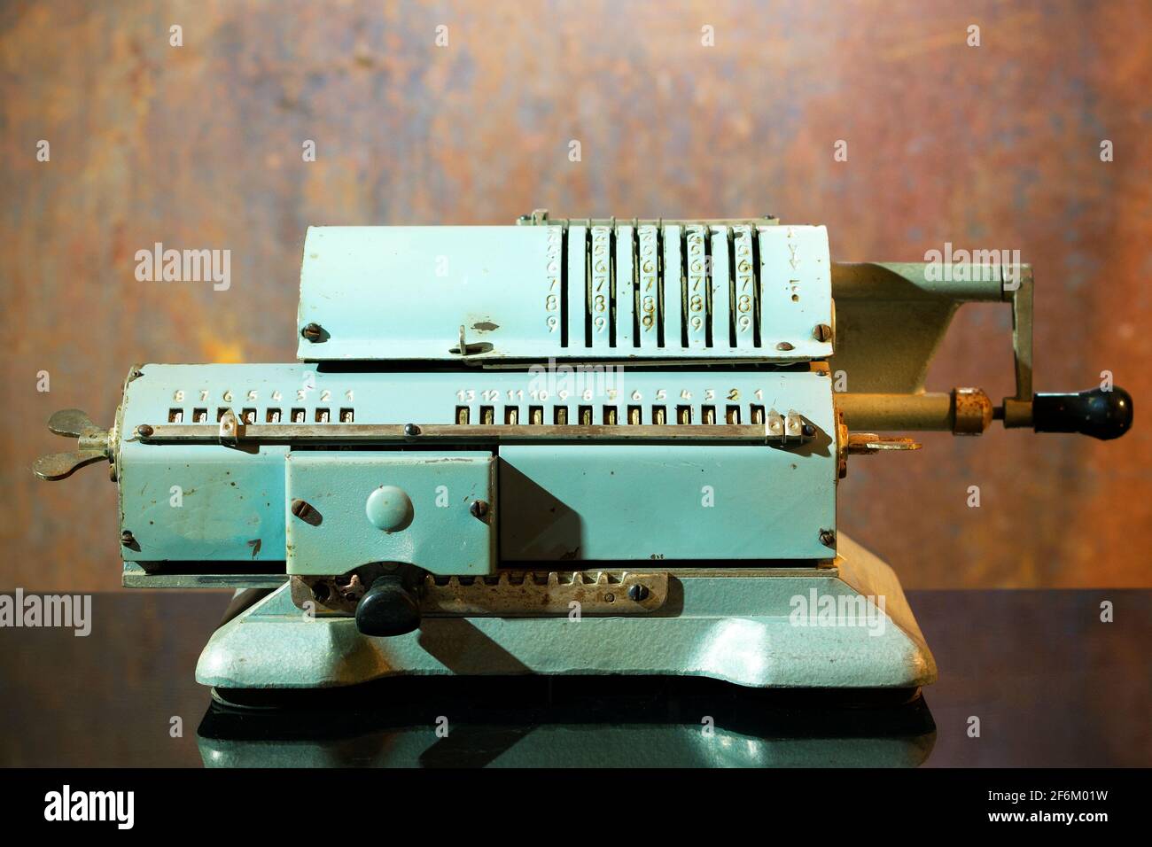 Vintage Soviet mechanical calculator. Vintage office equipment Stock ...