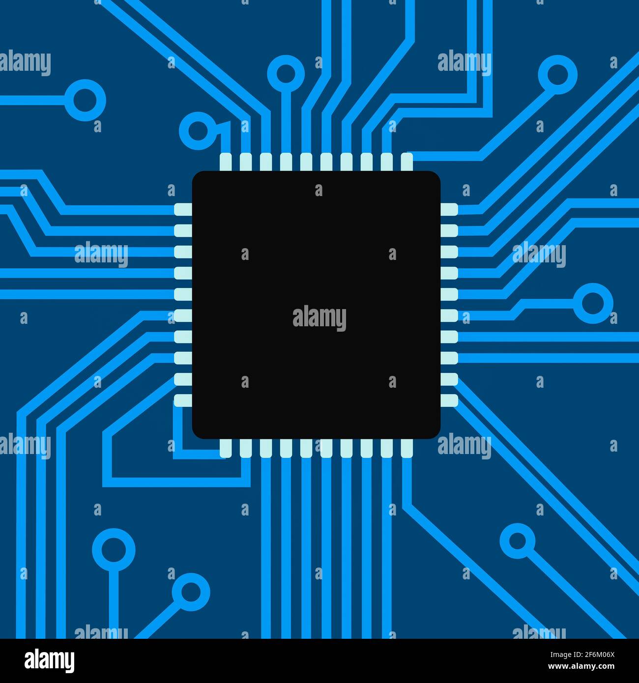 An illustration of a Microprocessor on a circuit board for use as a ...