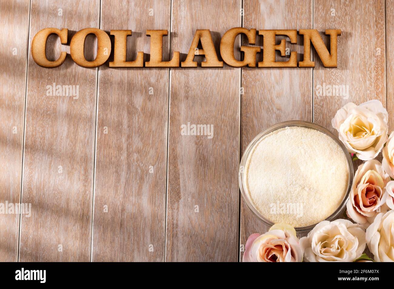 Collagen word in wooden letters - Collagen protein powder - Hydrolyzed ...