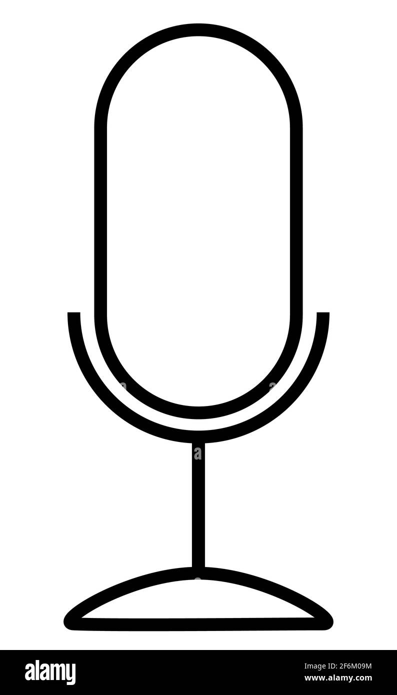 A graphic illustration of a Microphone and stand for use as an icon ...