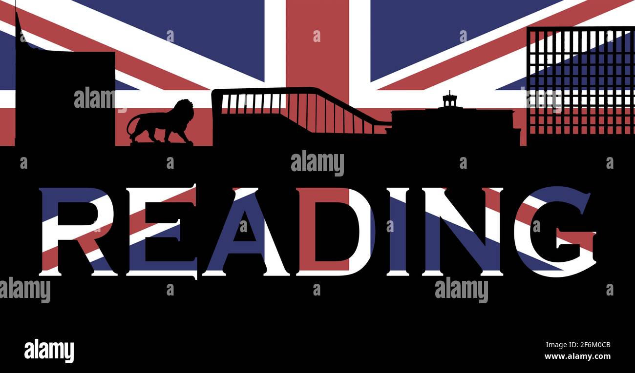 Graphic of Reading skyline comprising The Blade, Reading Station, Three ...