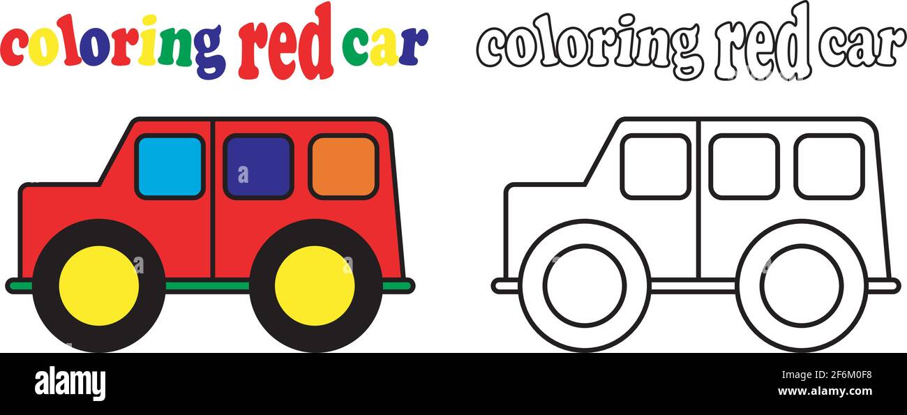 coloring red car Stock Vector Image & Art - Alamy