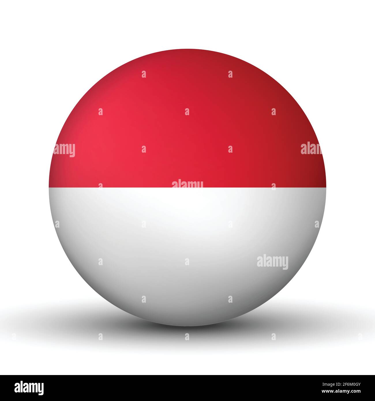 Glass light ball with flag of Monaco. Round sphere, template icon ...