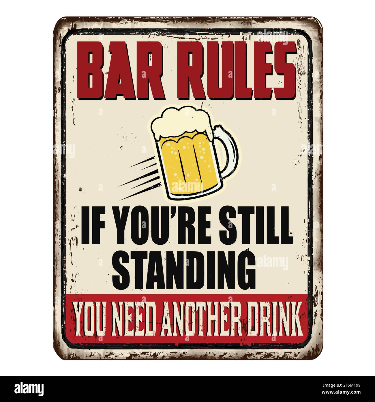 Bar rules vintage rusty metal sign on a white background, vector ...
