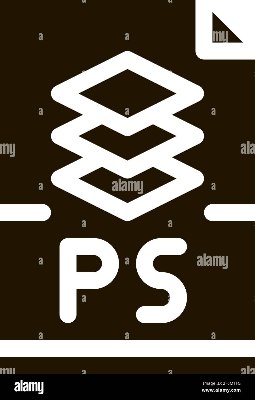 ps file layered drawing icon Vector Glyph Illustration Stock Vector ...