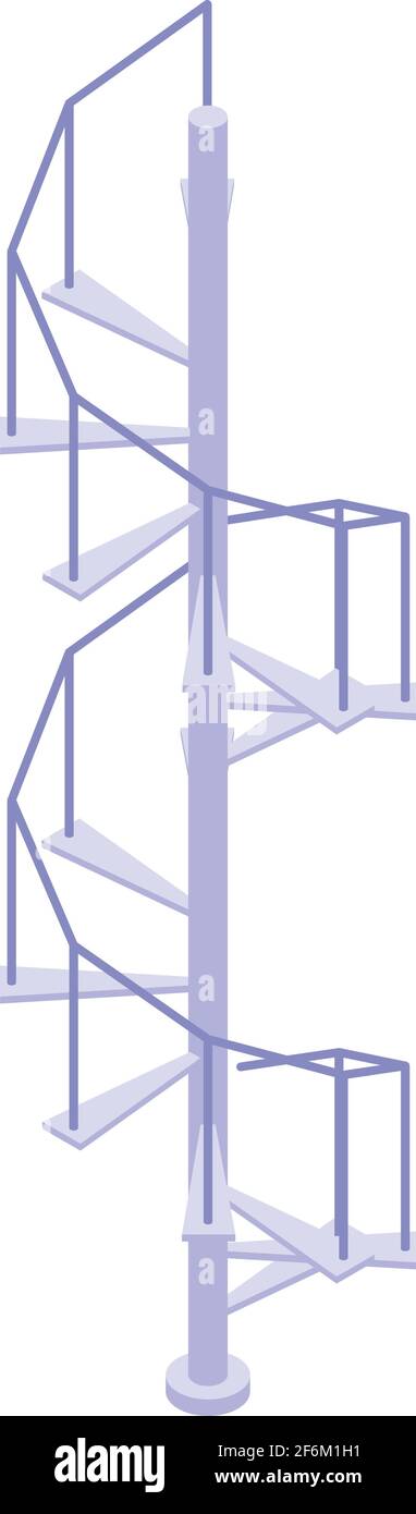 Tower spiral staircase icon. Isometric of Tower spiral staircase vector ...