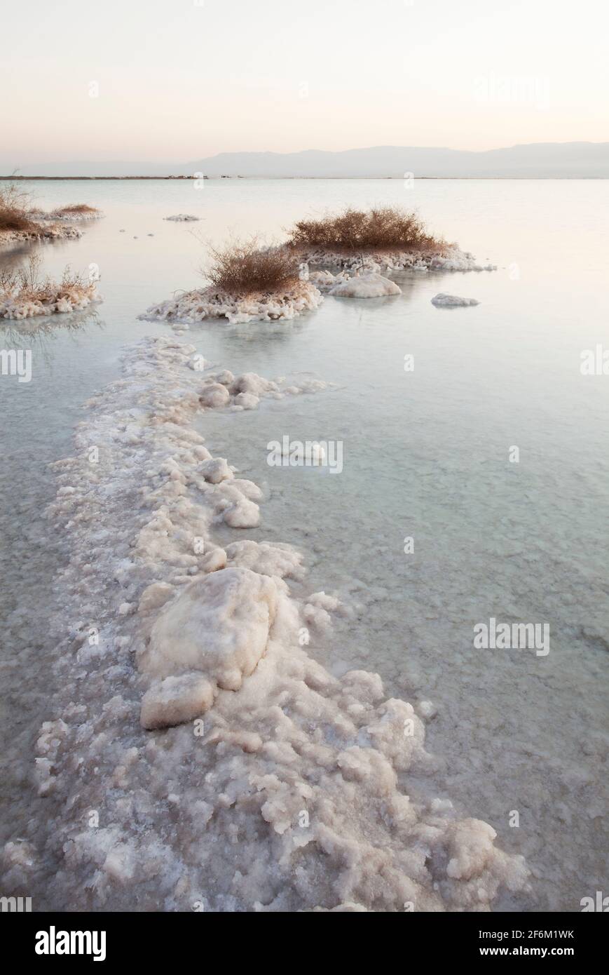 Israel, Dead Sea, the lowest point on eart at about 400meters (1,300 ft ...