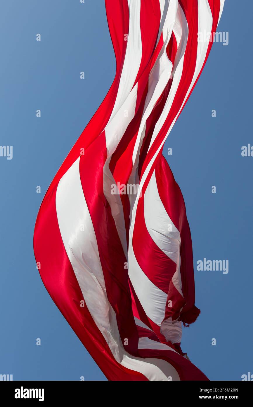 Backlit flying american flag hi-res stock photography and images - Alamy
