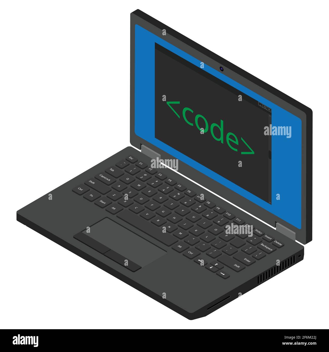 Vector Laptop Coding Concept Web Developer Design Programming Laptop Screen Code Stock