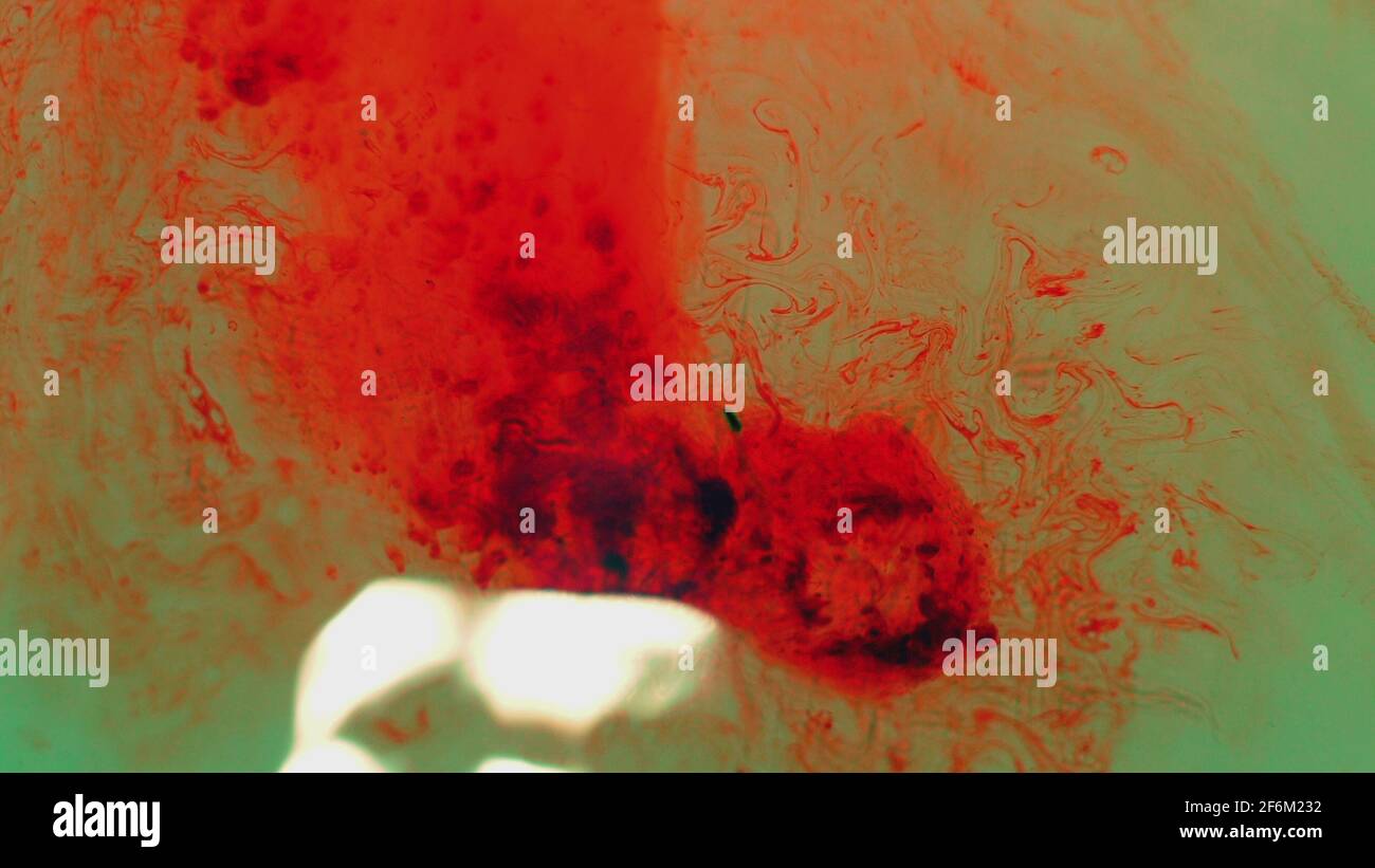 Blood Drops Flowing In Water Stock Photo - Alamy
