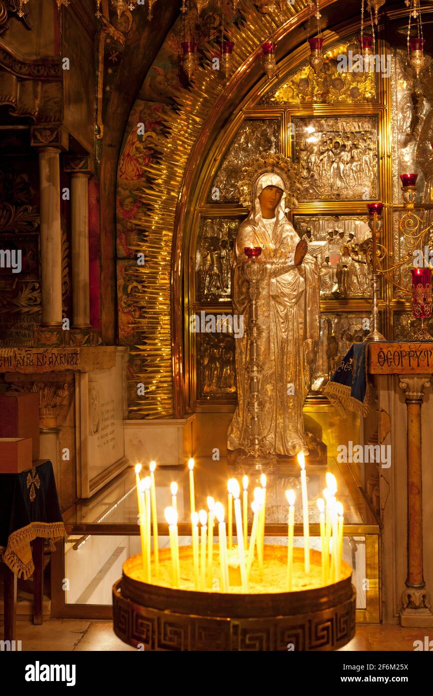 Israel,Jerusalem,Church of the Holy Sepulchre, candle offering Stock ...
