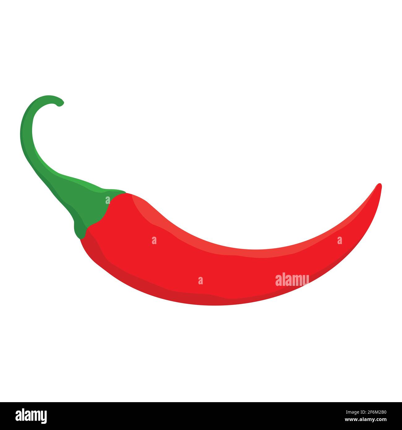 Red hot chilli pepper isolated on white background. Vector illustration ...