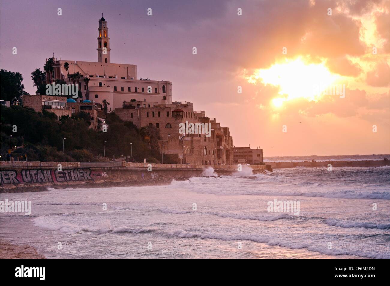 Israel, Jaffa, sea view of the town, (also known as Yafo) is the ...