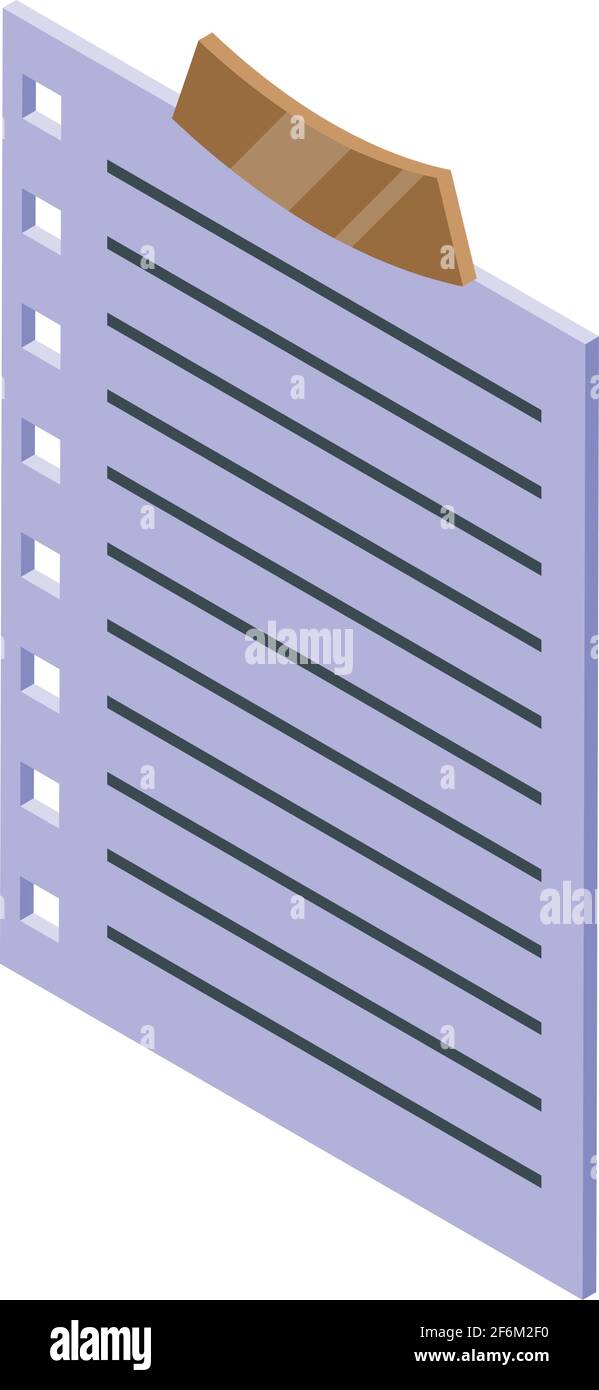 Memo board paper icon. Isometric of Memo board paper vector icon for ...