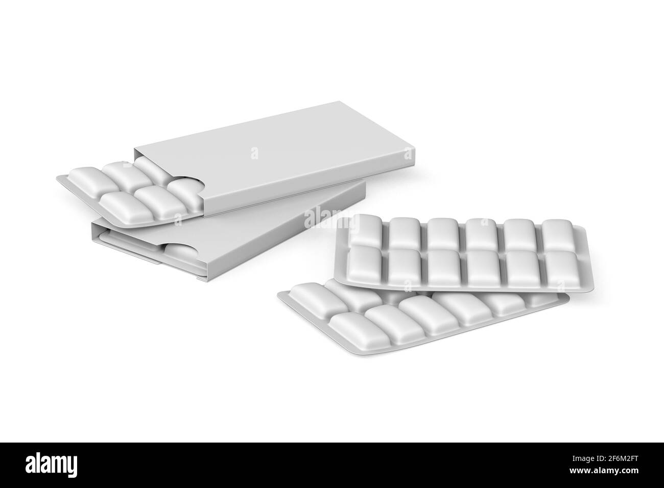 Chewing gum box mockup isolated on white background - 3d render Stock ...