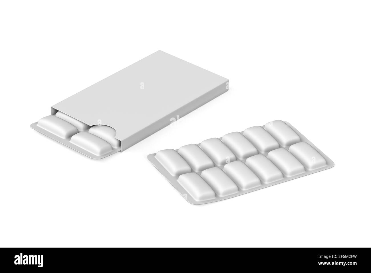Chewing gum box mockup isolated on white background - 3d render Stock ...