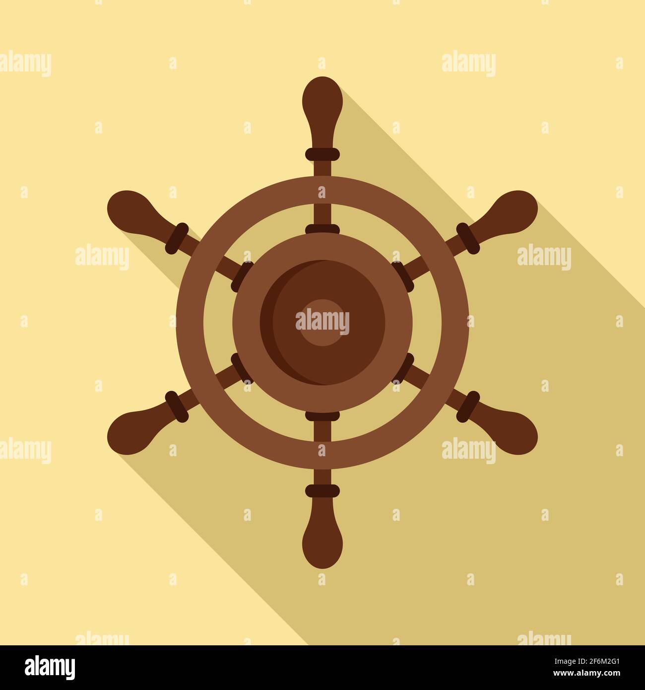 Marine ship wheel icon, flat style Stock Vector Image & Art - Alamy