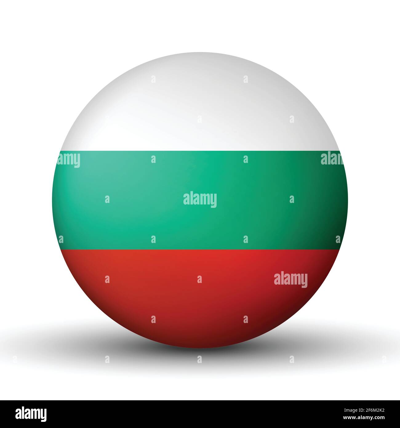 Glass light ball with flag of Bulgaria. Round sphere, template icon ...