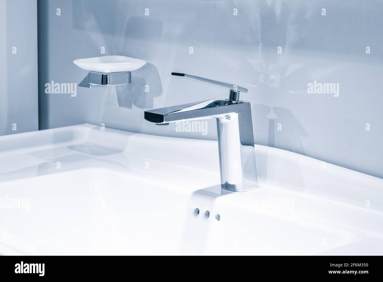 Modern bathroom interior, clean bright stylish designer modern bathroom ...