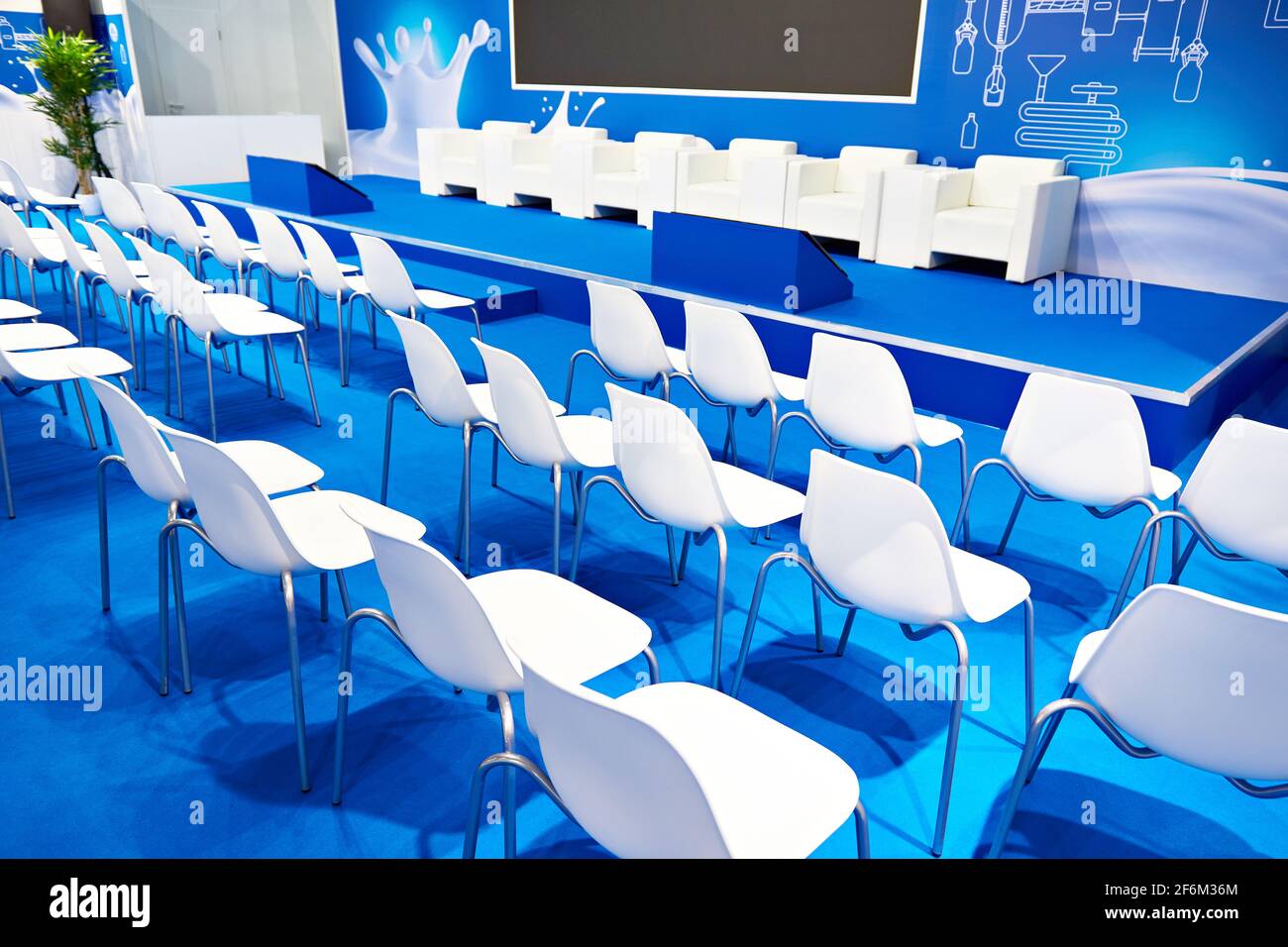 White chairs of modern business conference hall Stock Photo - Alamy