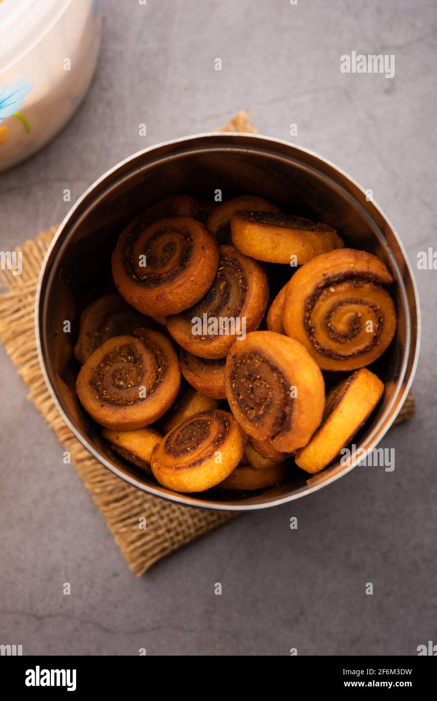 Indian Traditional tasty Snack Bhakarwadi Also Known as Bakarwadi ...