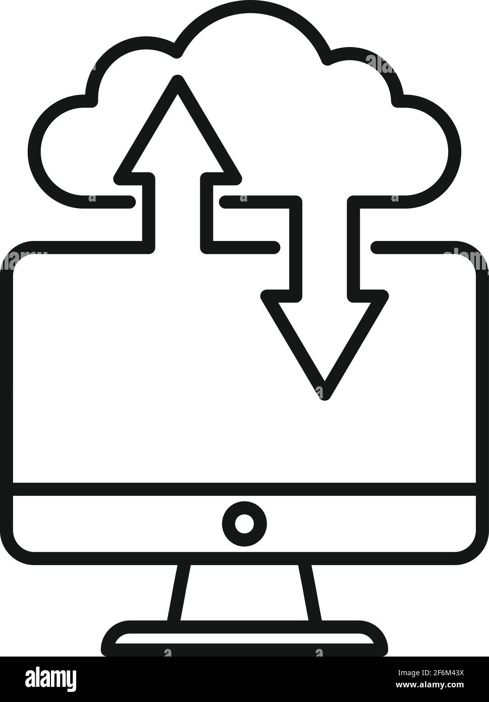 Remote pc data cloud icon, outline style Stock Vector Image & Art - Alamy