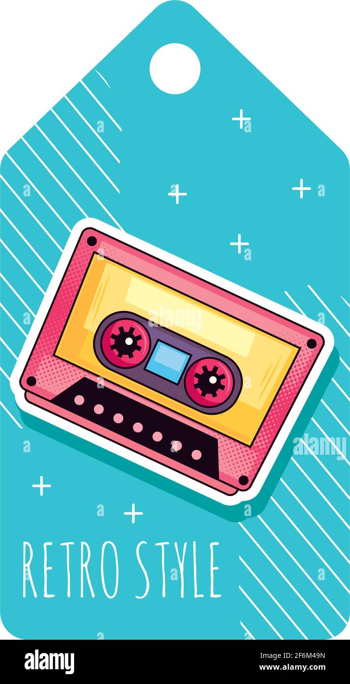 retro cassette tag Stock Vector Image & Art - Alamy