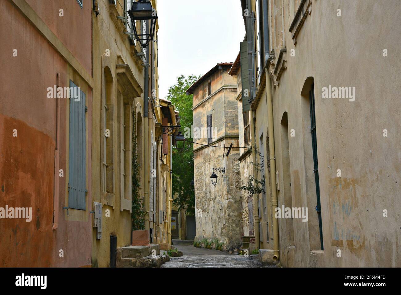 Provençal style architecture in the historic center of Arles in ...