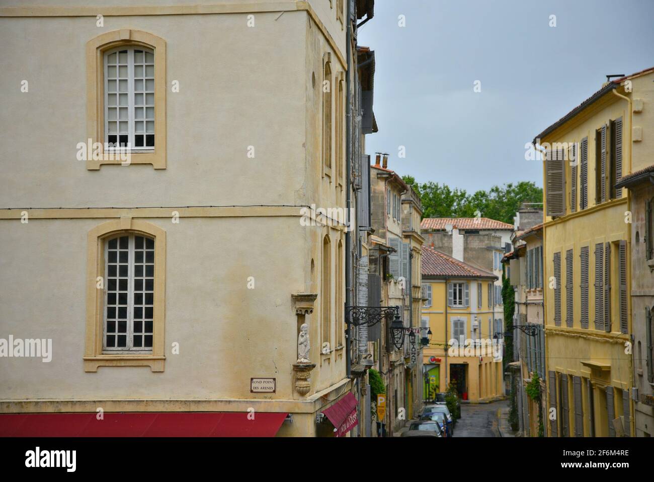 Provençal style architecture in the historic center of Arles in ...